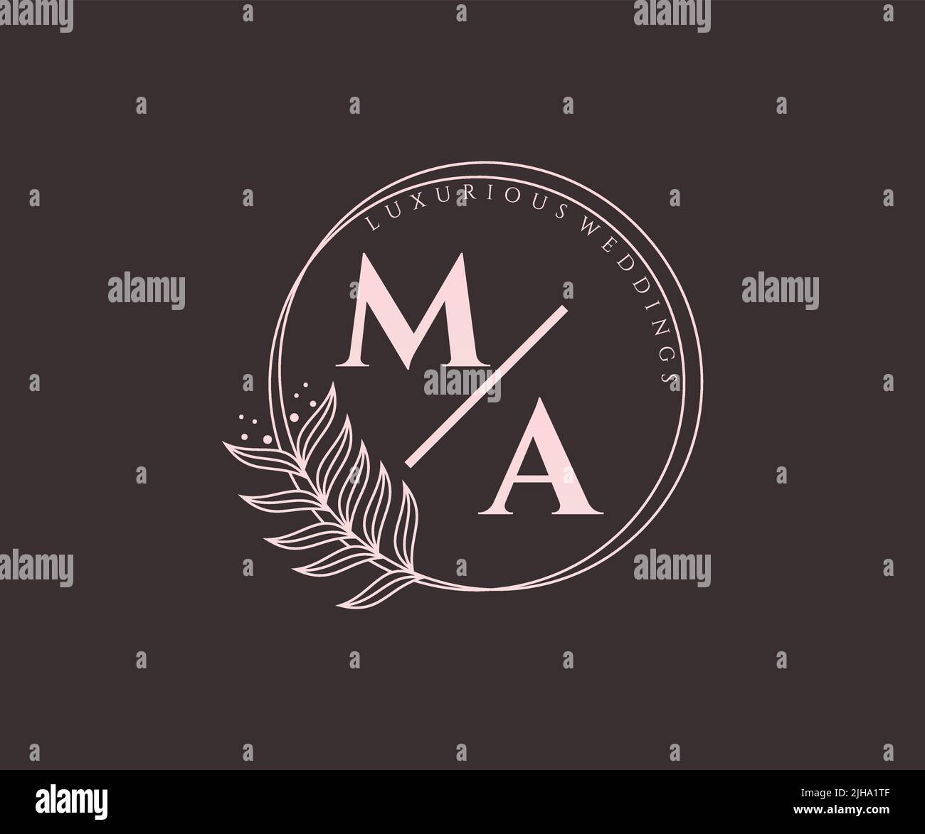 MA Initials letter Wedding monogram logos template, hand drawn modern ...
