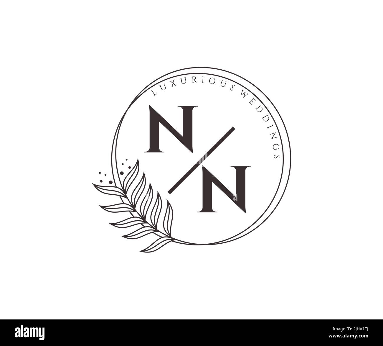 NN Initials letter Wedding monogram logos template, hand drawn modern ...
