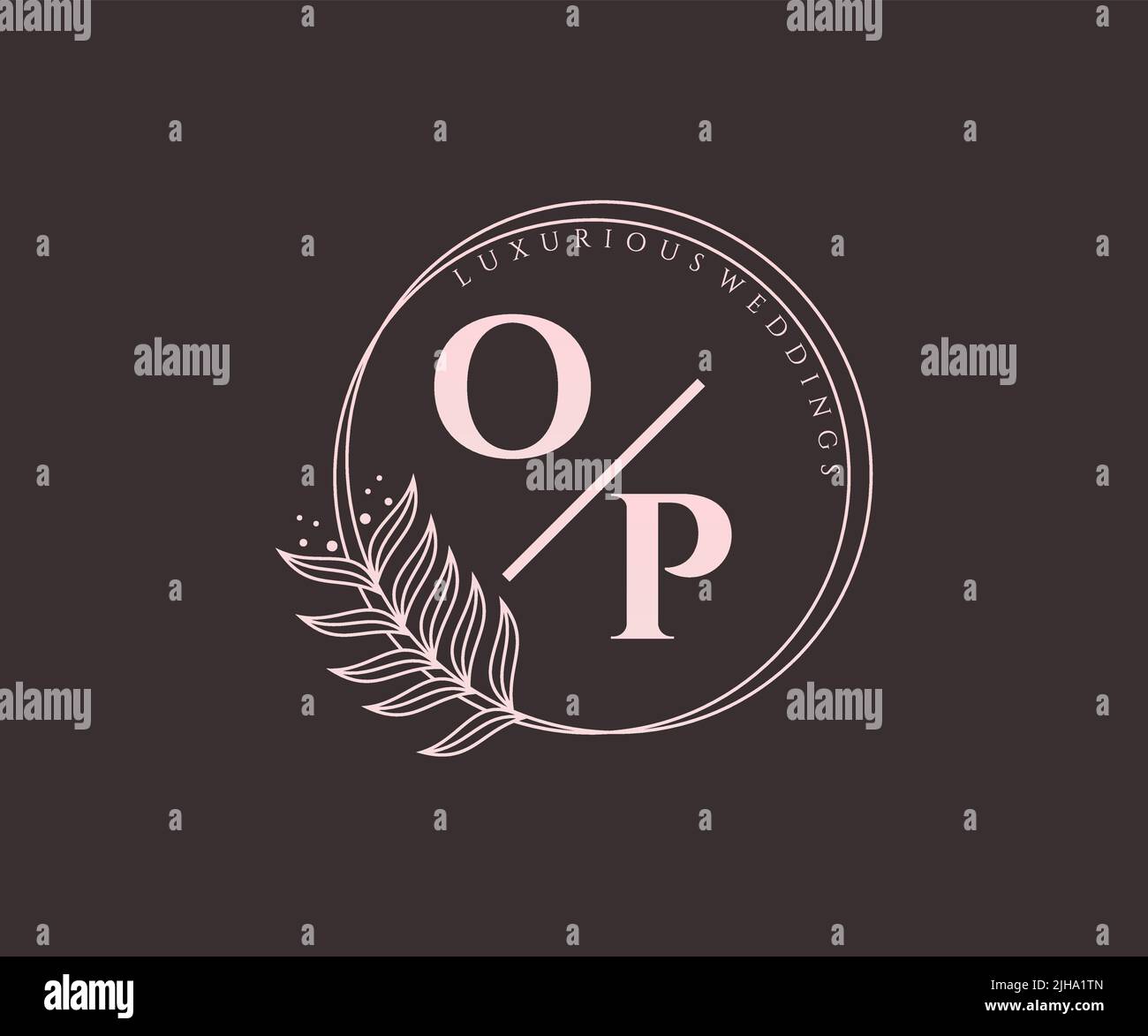 OP Initials letter Wedding monogram logos template, hand drawn modern ...