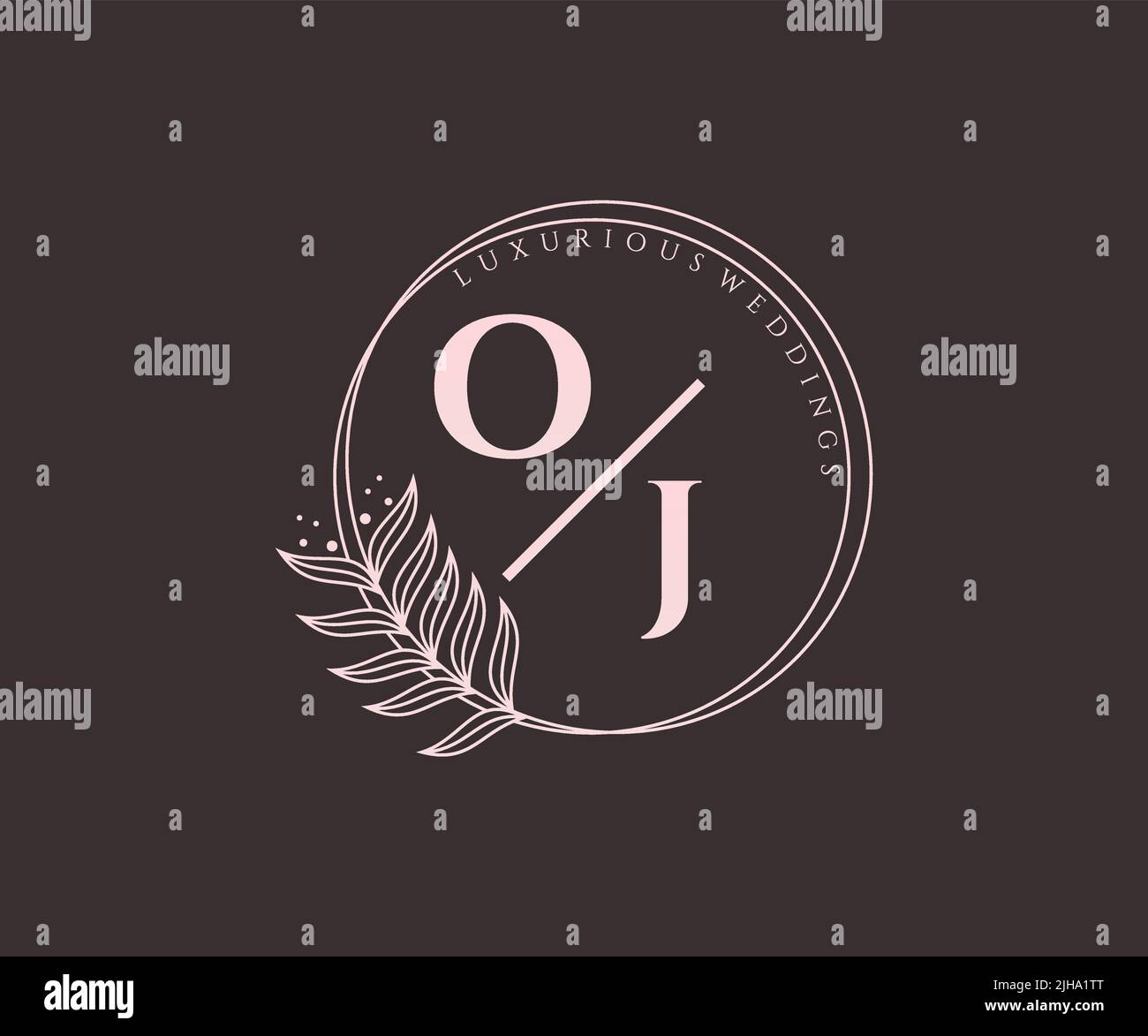 OJ Initials letter Wedding monogram logos template, hand drawn modern ...