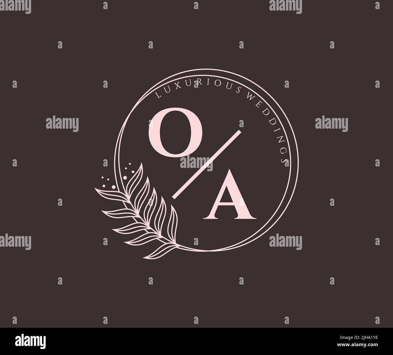 OA Initials letter Wedding monogram logos template, hand drawn modern ...