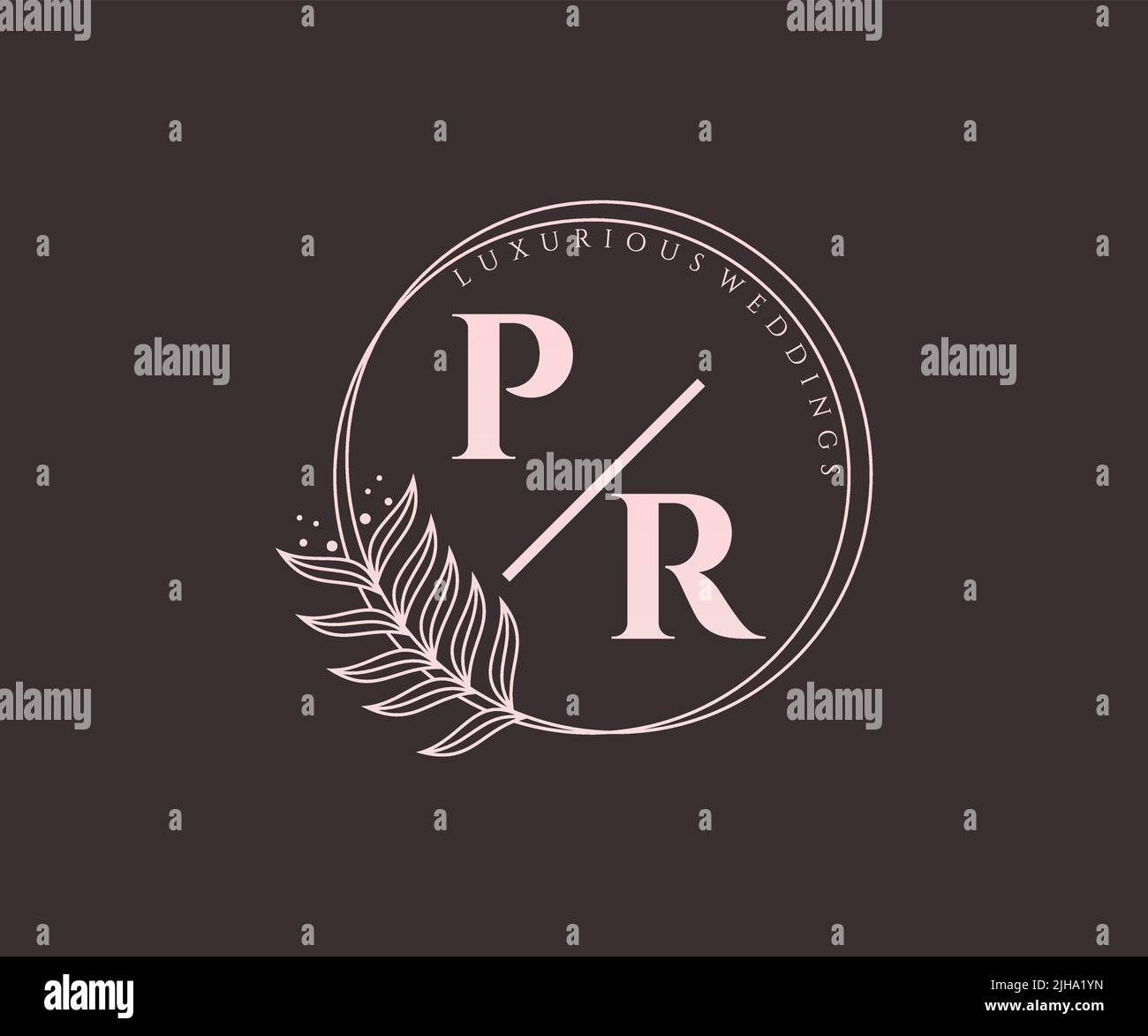 PR Initials letter Wedding monogram logos template, hand drawn modern ...