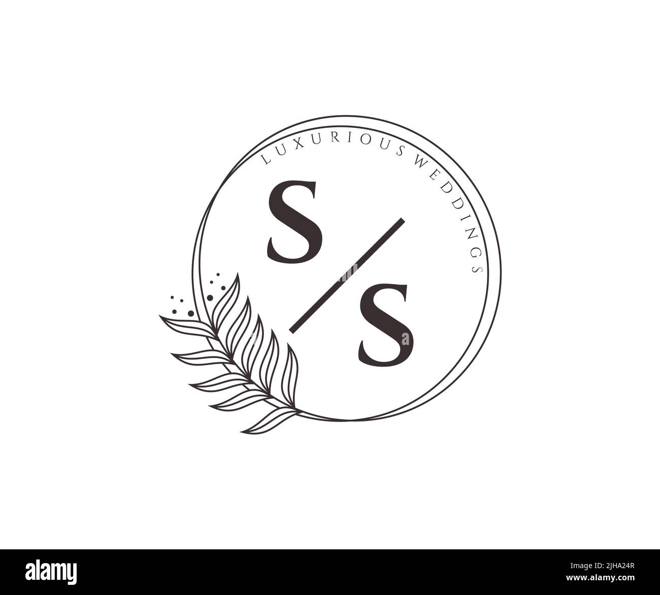 SS Initials letter Wedding monogram logos template, hand drawn modern ...
