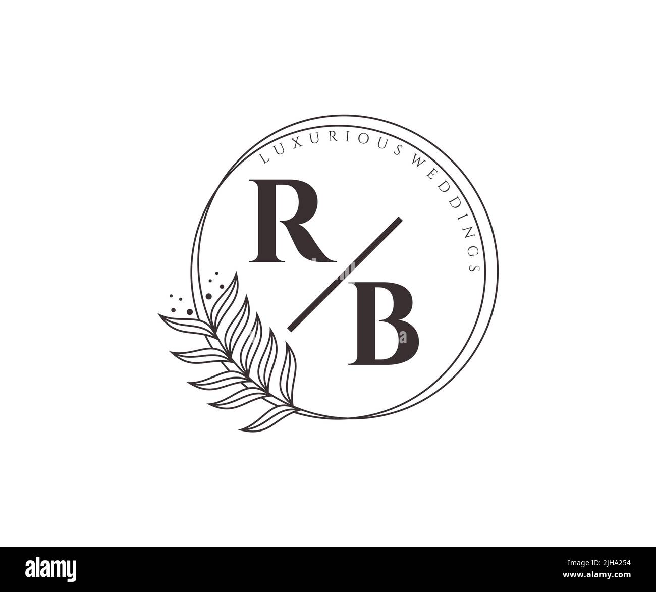 RB Initials letter Wedding monogram logos template, hand drawn modern ...