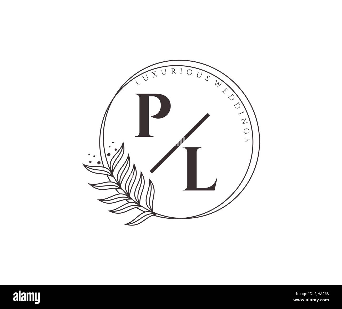 PL Initials letter Wedding monogram logos template, hand drawn modern ...