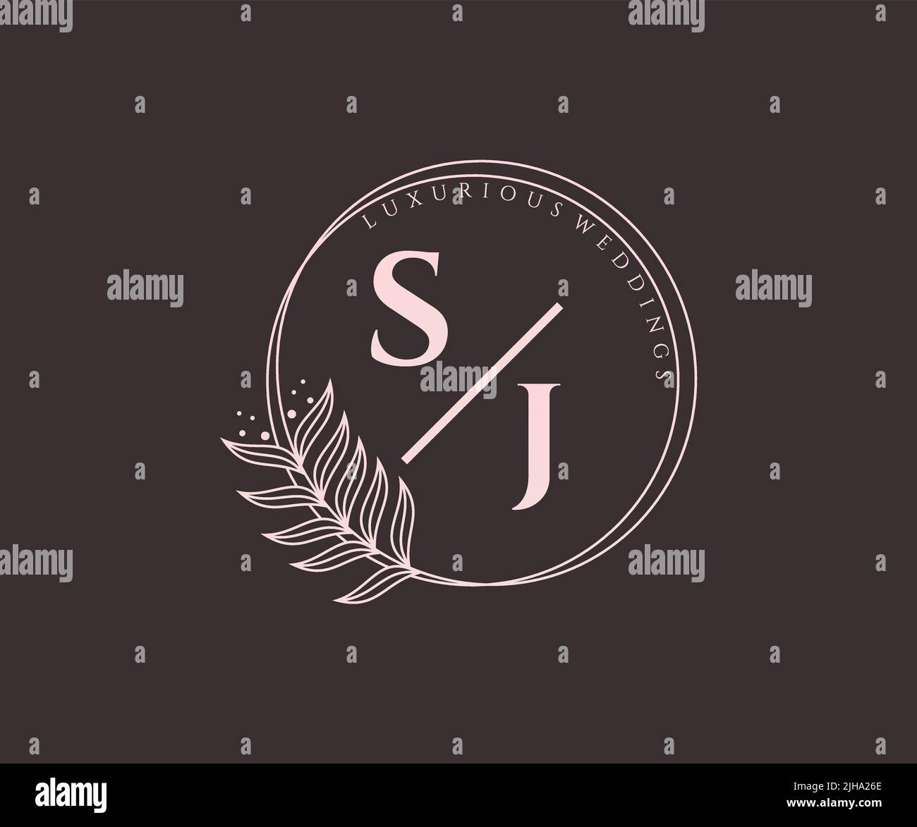 SJ Initials letter Wedding monogram logos template, hand drawn modern ...