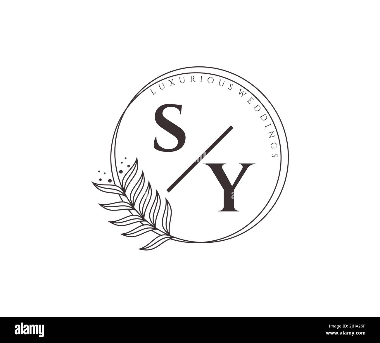 SY Initials letter Wedding monogram logos template, hand drawn modern ...