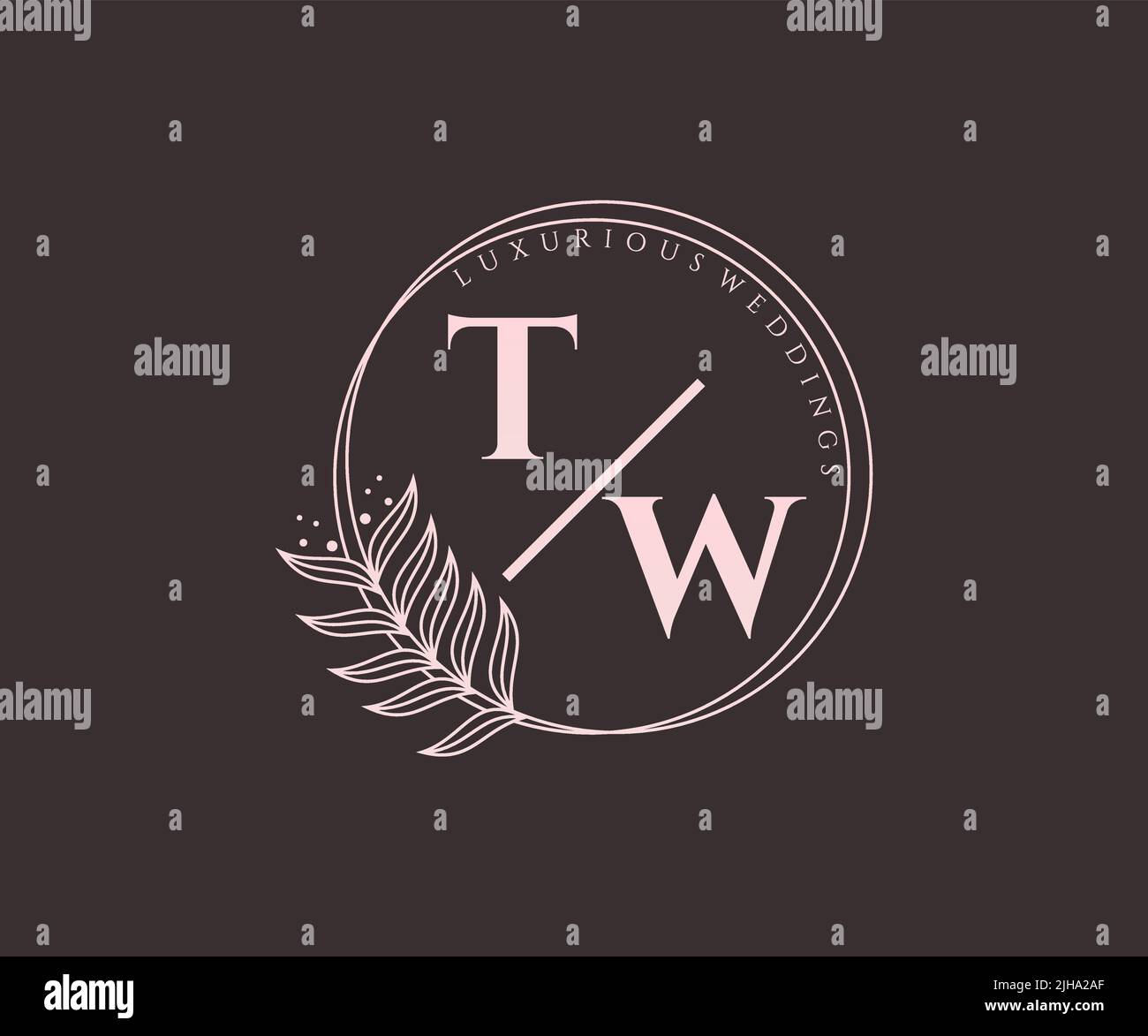 TW Initials letter Wedding monogram logos template, hand drawn modern ...