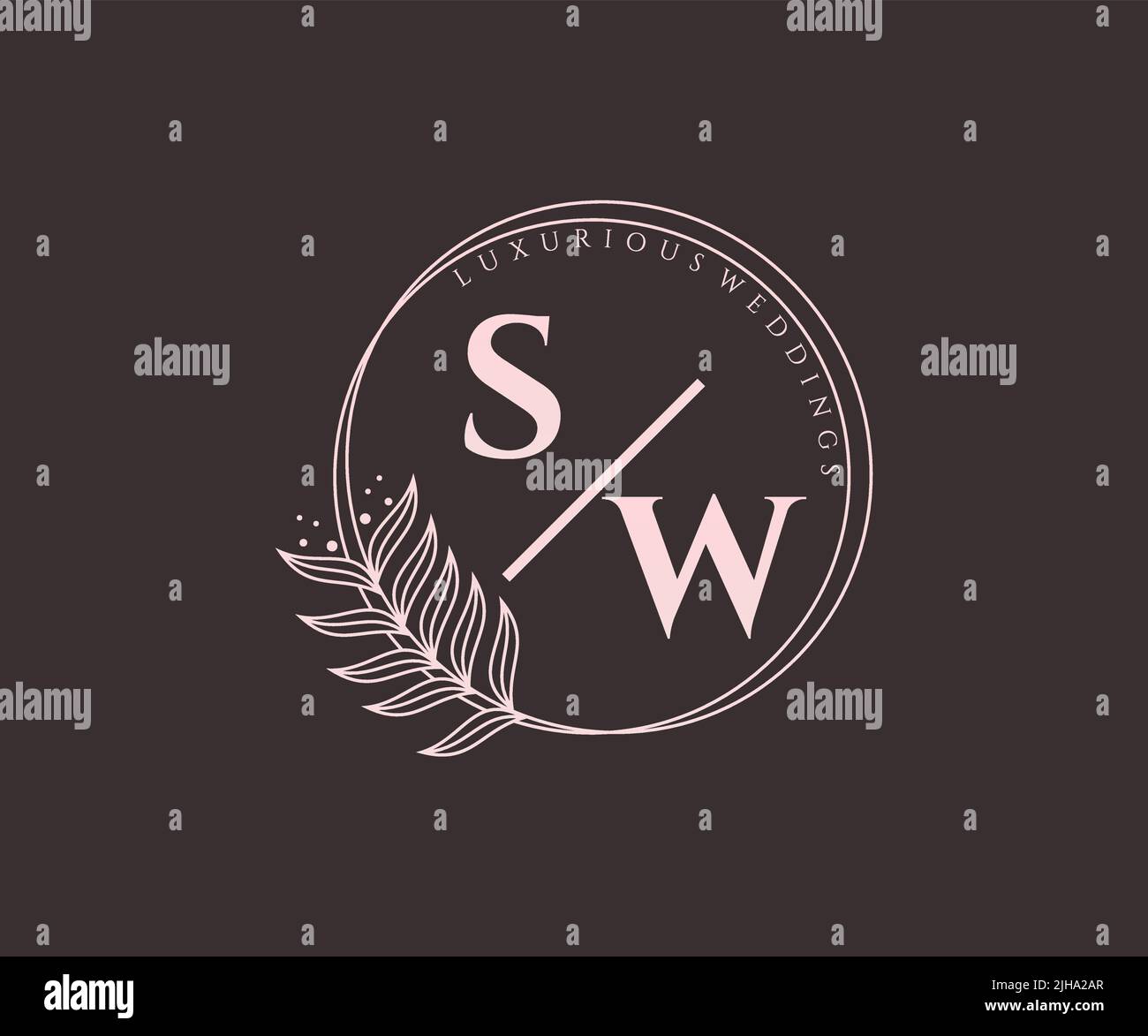 SW Initials letter Wedding monogram logos template, hand drawn modern ...
