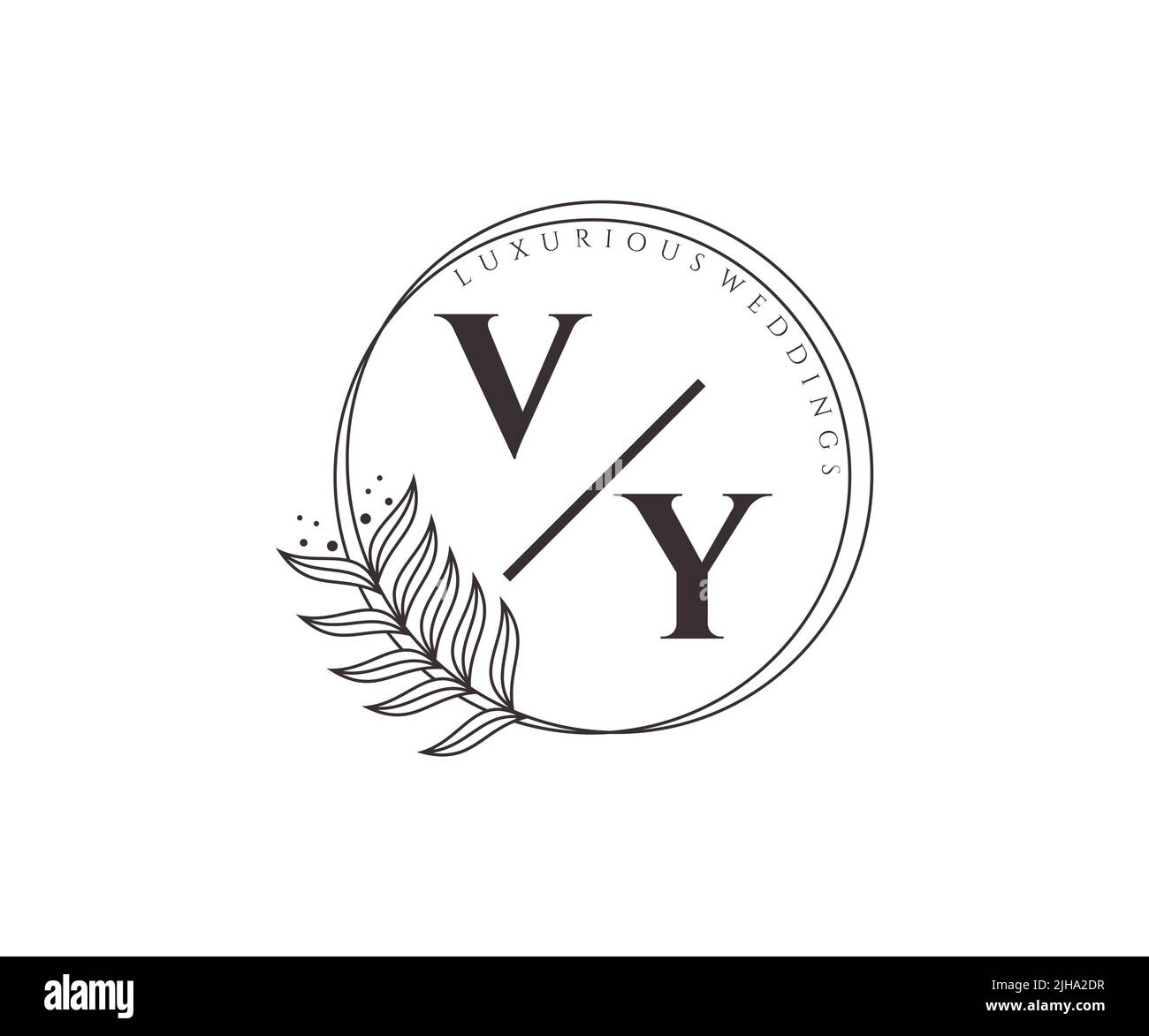 VY Initials letter Wedding monogram logos template, hand drawn modern ...