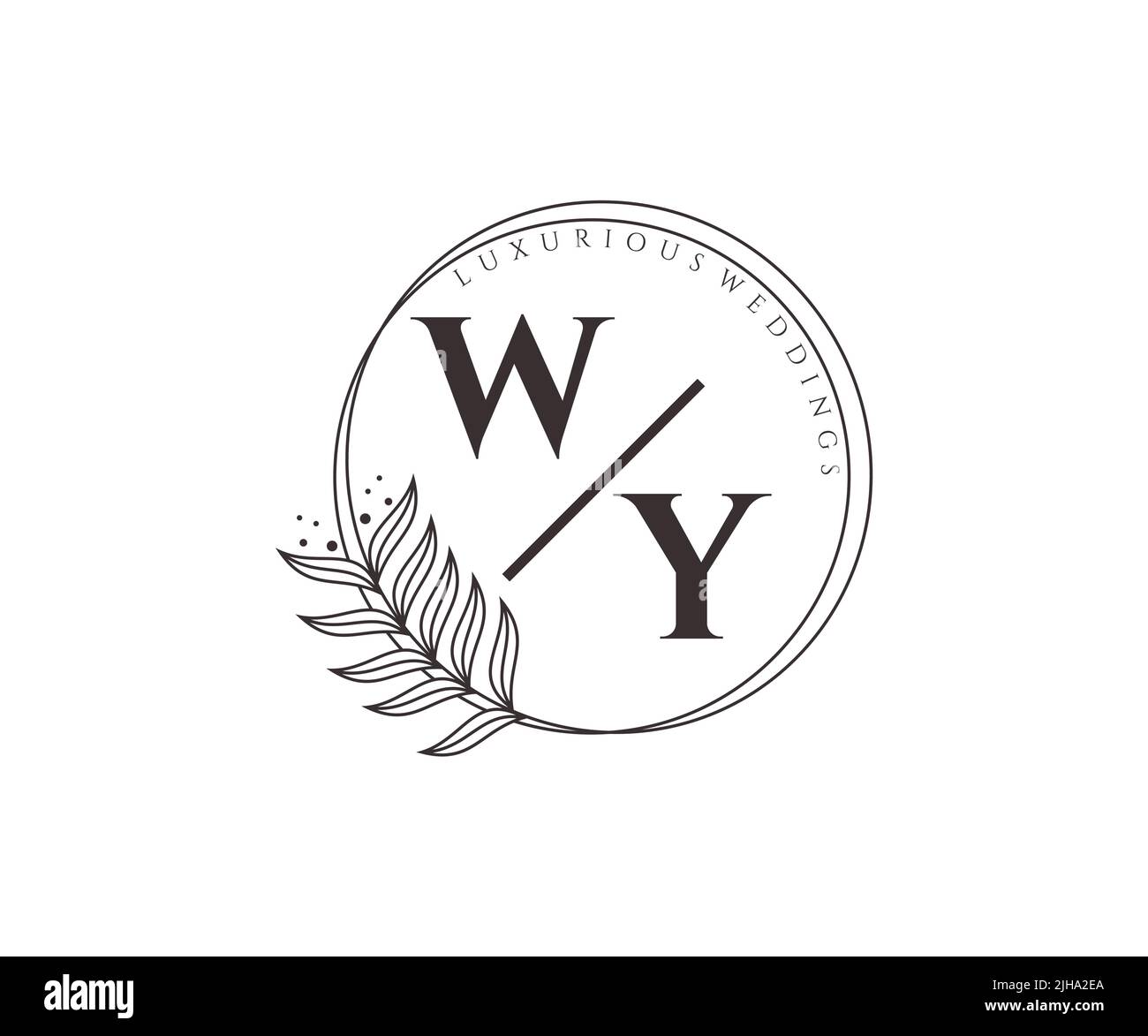WY Initials letter Wedding monogram logos template, hand drawn modern ...
