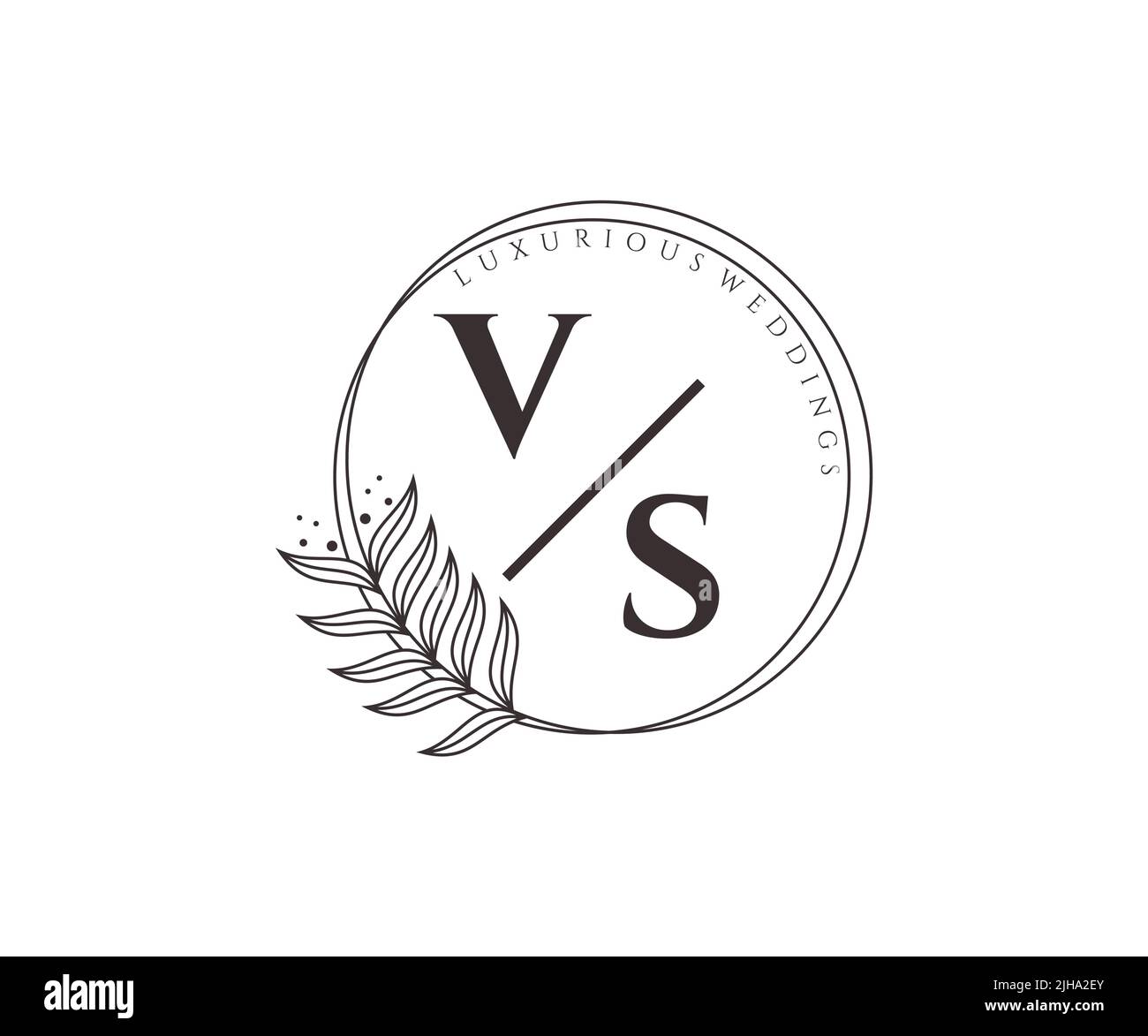 VS Initials letter Wedding monogram logos template, hand drawn modern ...