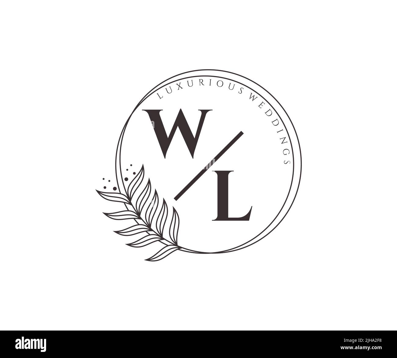WL Initials letter Wedding monogram logos template, hand drawn modern ...