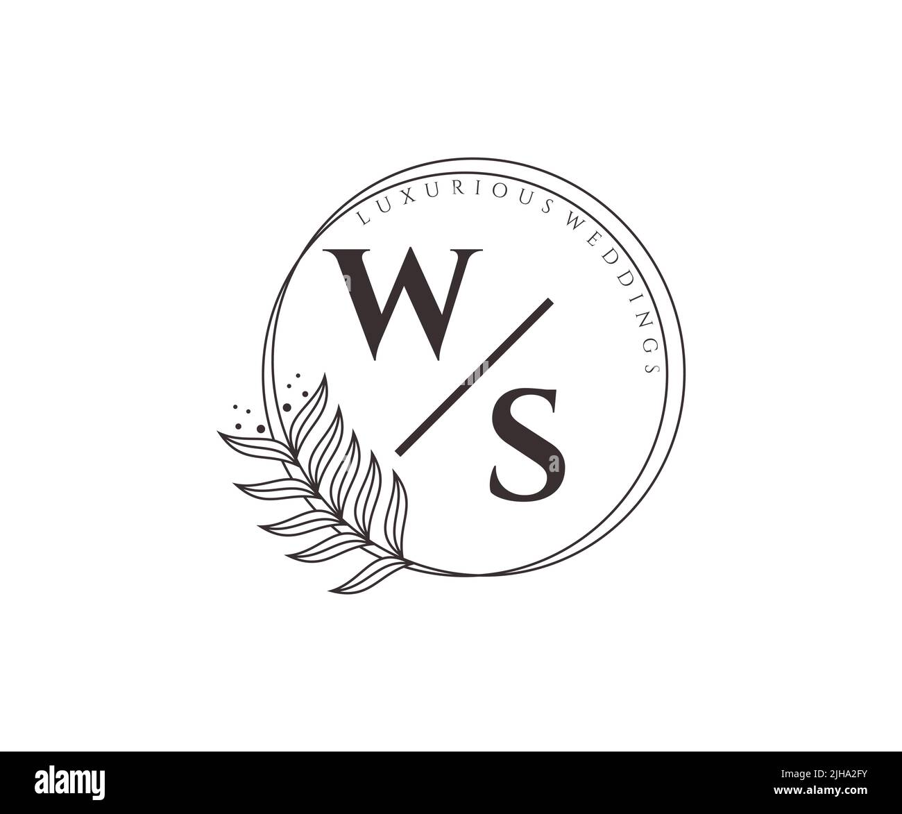 WS Initials letter Wedding monogram logos template, hand drawn modern ...