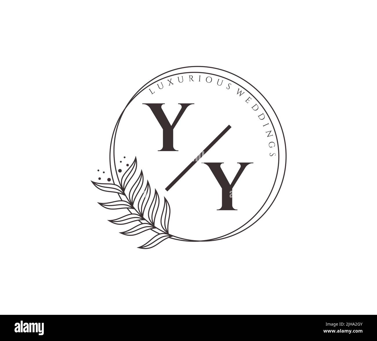 YY Initials letter Wedding monogram logos template, hand drawn modern ...