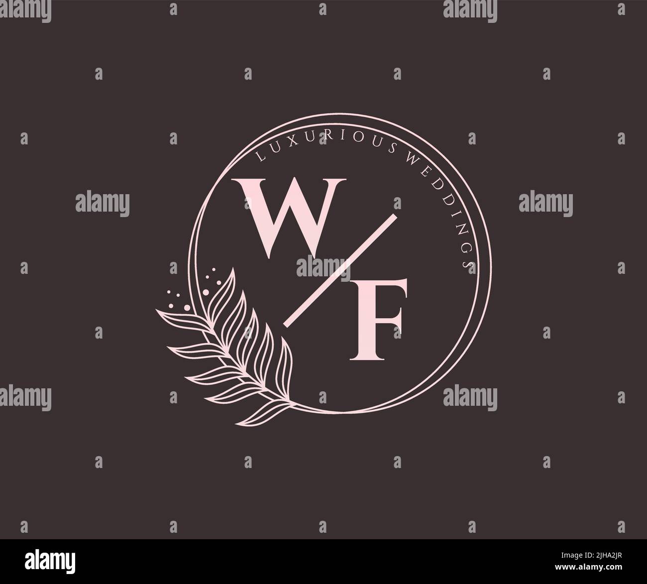 WF Initials letter Wedding monogram logos template, hand drawn modern ...