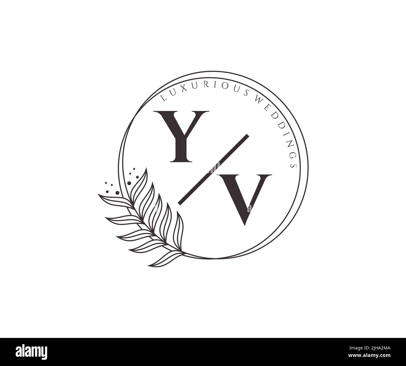 YV Initials letter Wedding monogram logos template, hand drawn modern ...