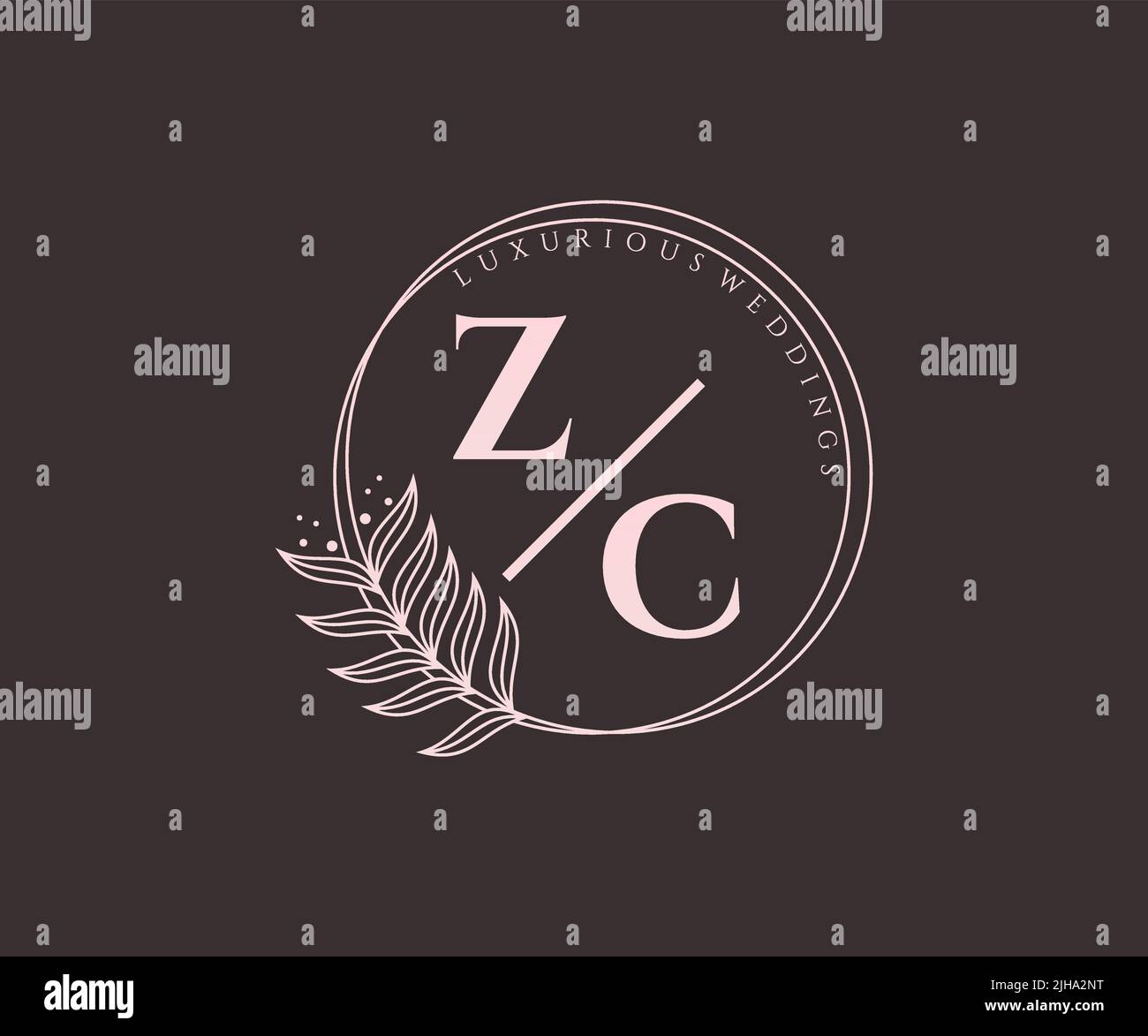 ZC Initials letter Wedding monogram logos template, hand drawn modern ...