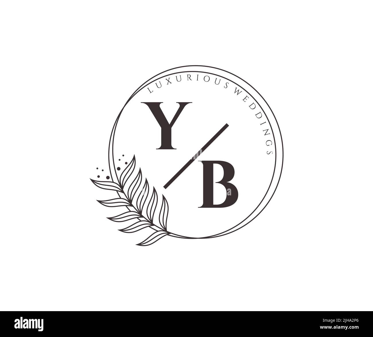 YB Initials letter Wedding monogram logos template, hand drawn modern ...