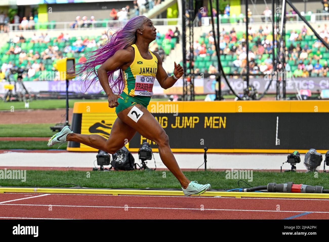 EUGENE, UNITED STATES - JULY 16: Shelley-Ann Fraser-Pryce of Jamaica ...