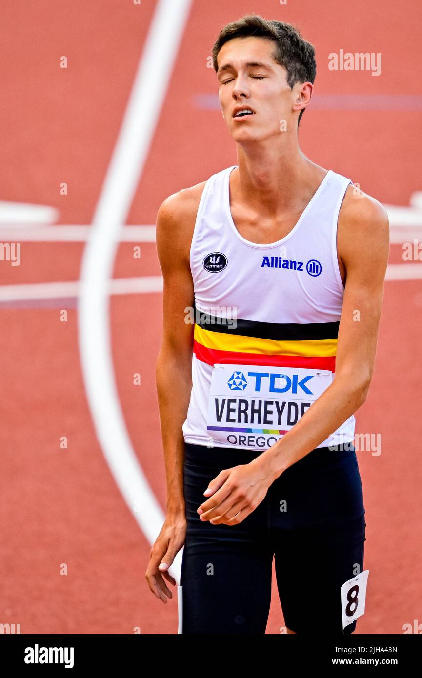 Belgian Ruben Verheyden pictured after the heats of the men's 1500m ...