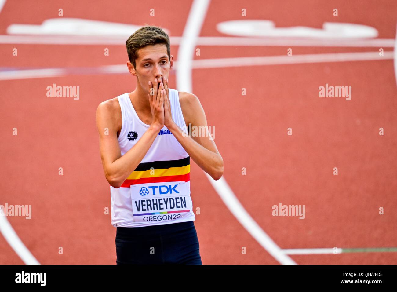Belgian Ruben Verheyden pictured after the heats of the men's 1500m ...