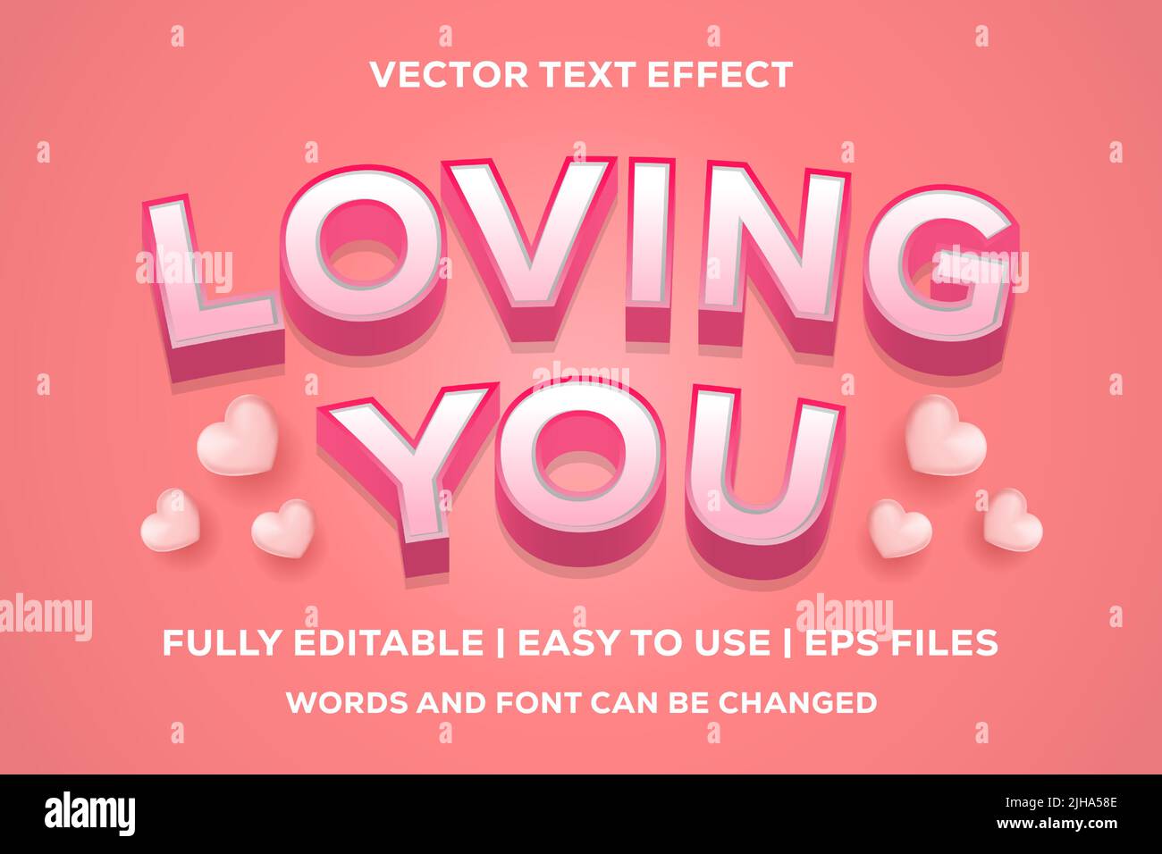 loving you vector text effect fully editable Stock Vector Image & Art ...