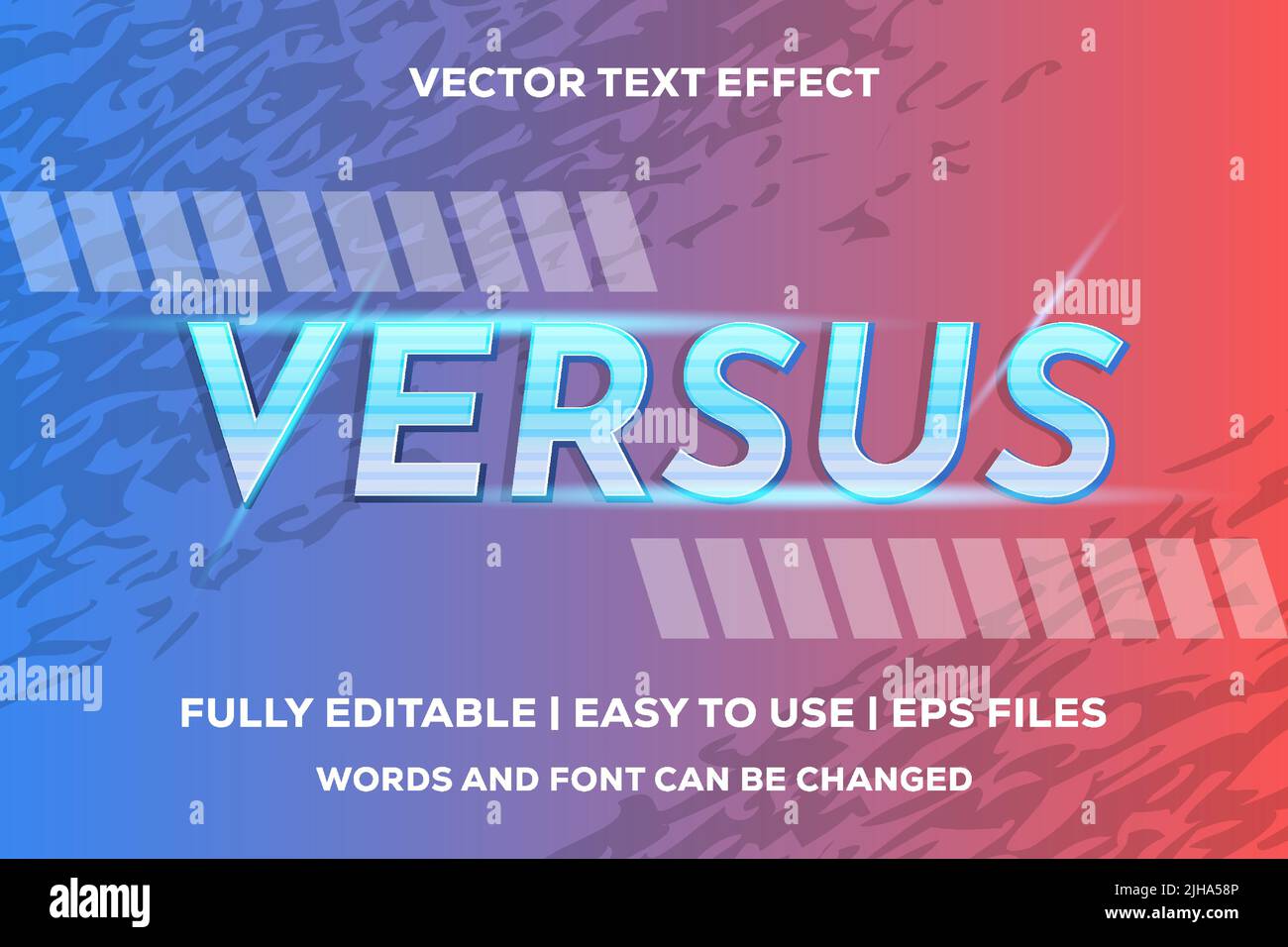 versus vector text effect fully editable, words and font can be changed ...