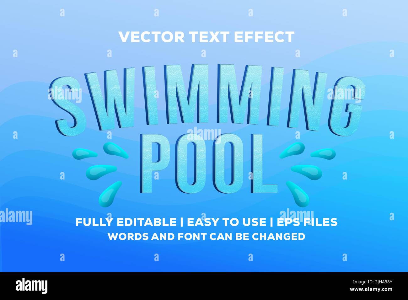 swimming pool vector text effect fully editable Stock Vector Image ...