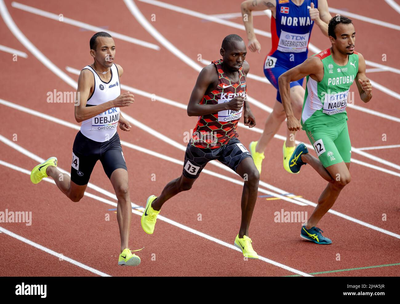 EUGENE - Ismael Debjani (BEL) in action during the 1500 meters ...