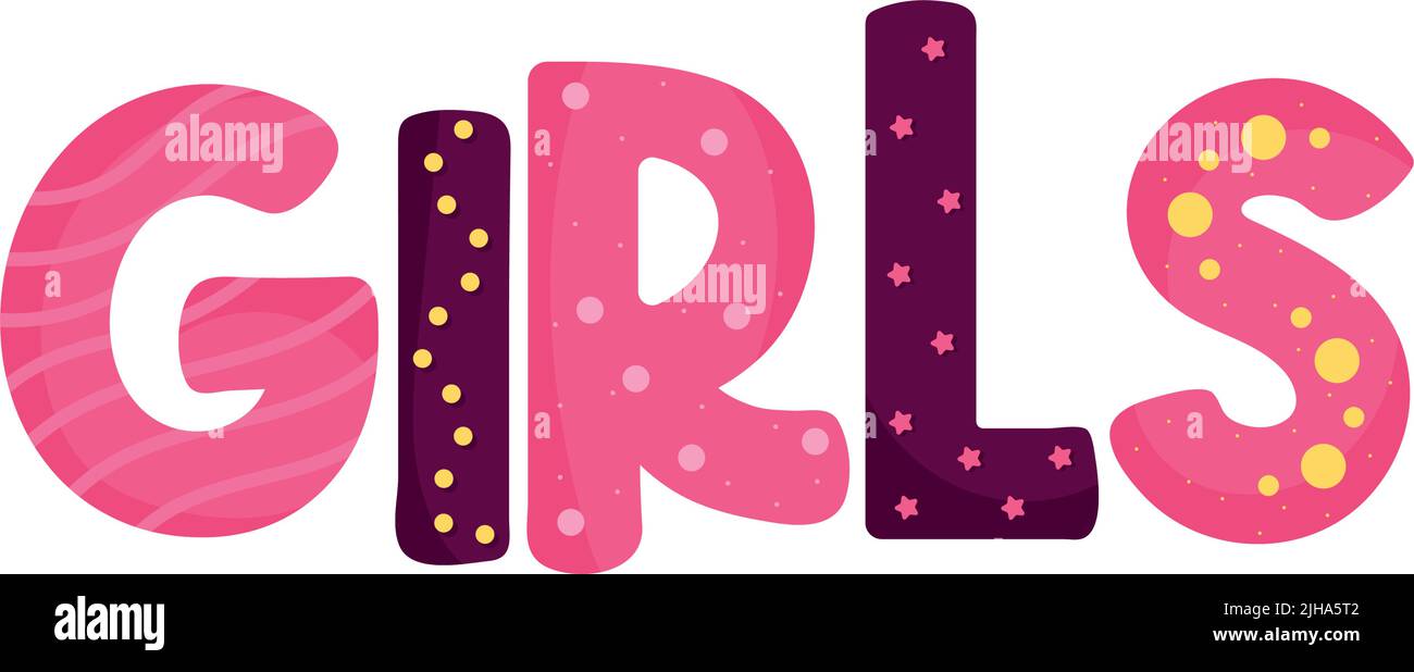 girls word lettering sticker icon Stock Vector Image & Art - Alamy