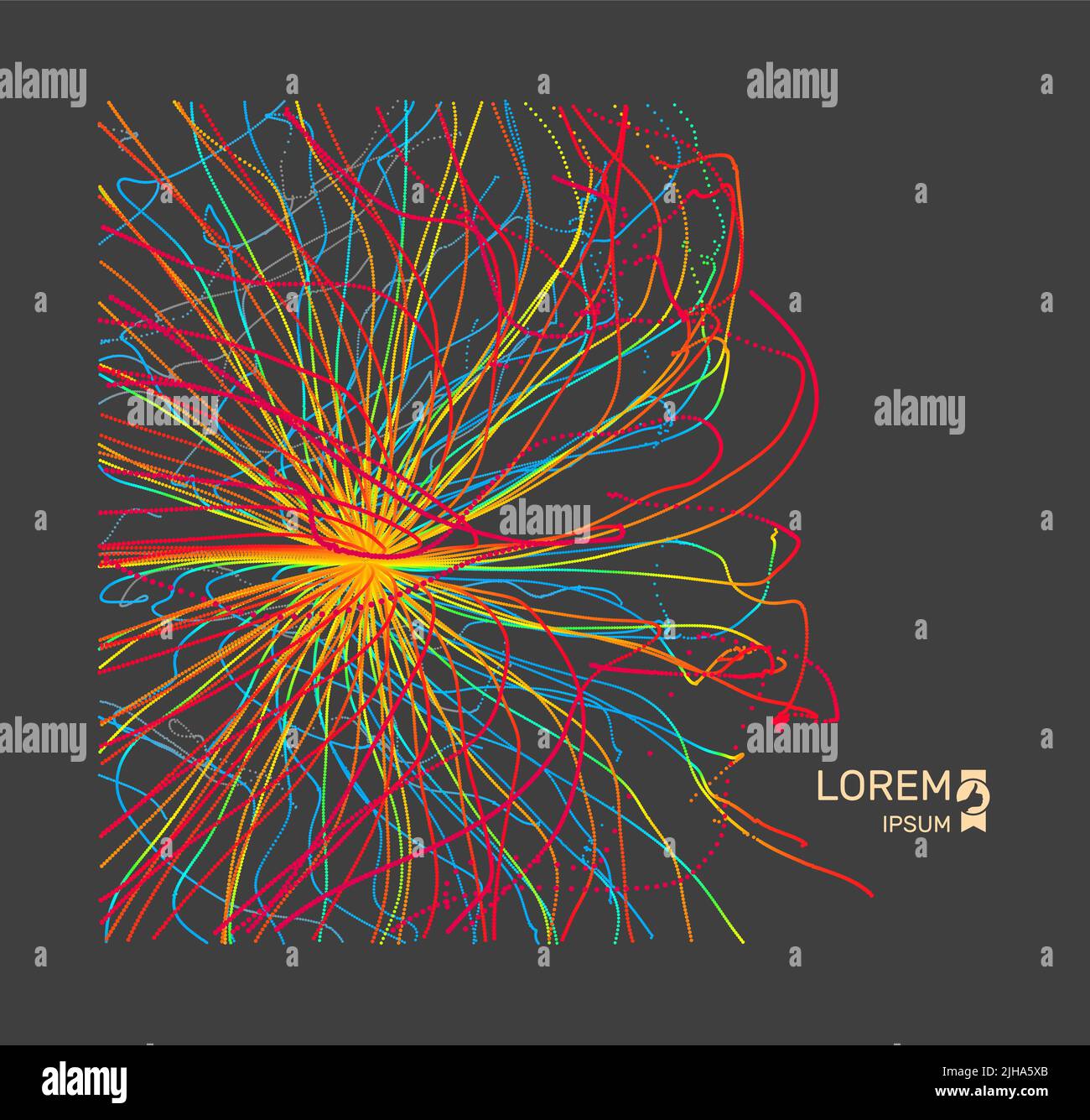 Abstract Science Or Technology Background Array With Dynamic Particles