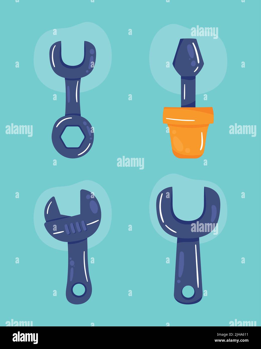 technical service set four tools Stock Vector Image & Art - Alamy