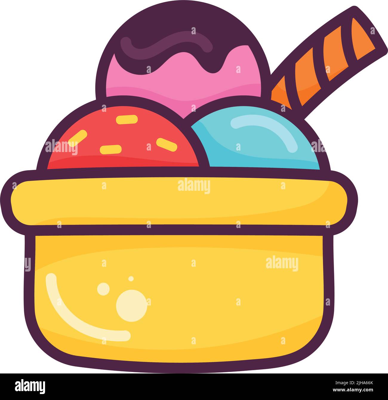 sweet ice cream basket icon Stock Vector Image & Art - Alamy