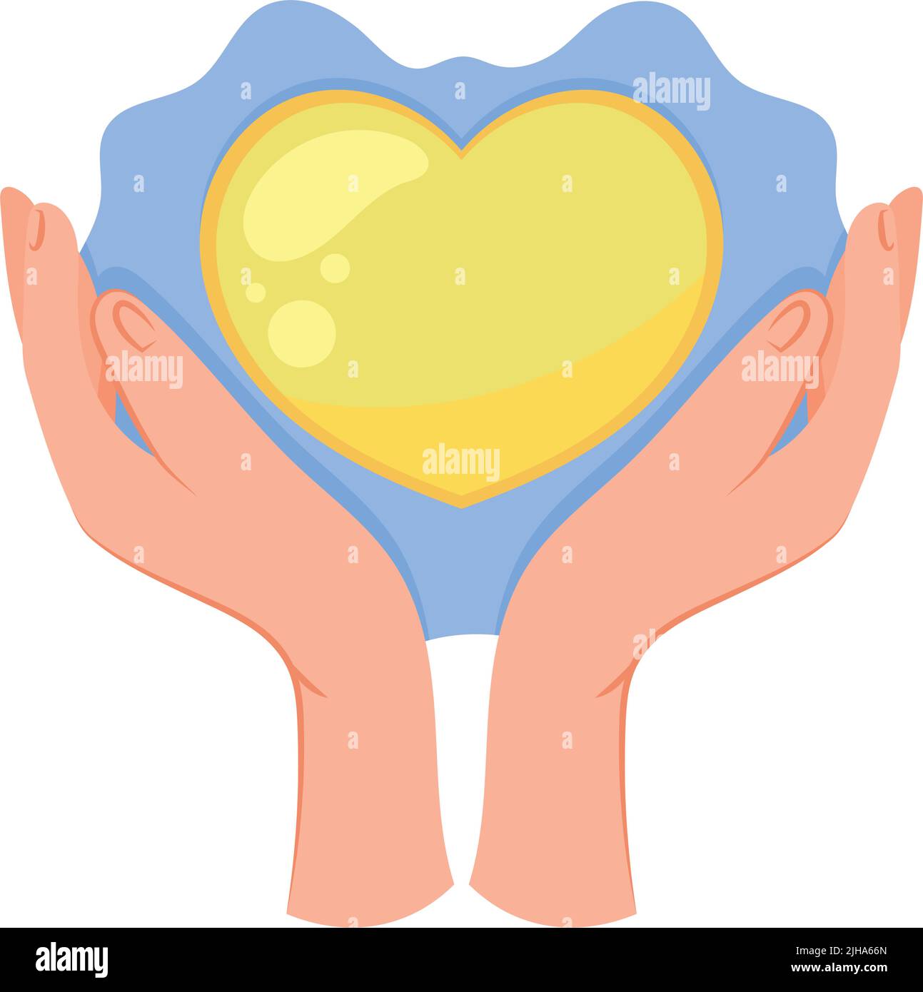 hands protecting yellow heart icon Stock Vector Image & Art - Alamy
