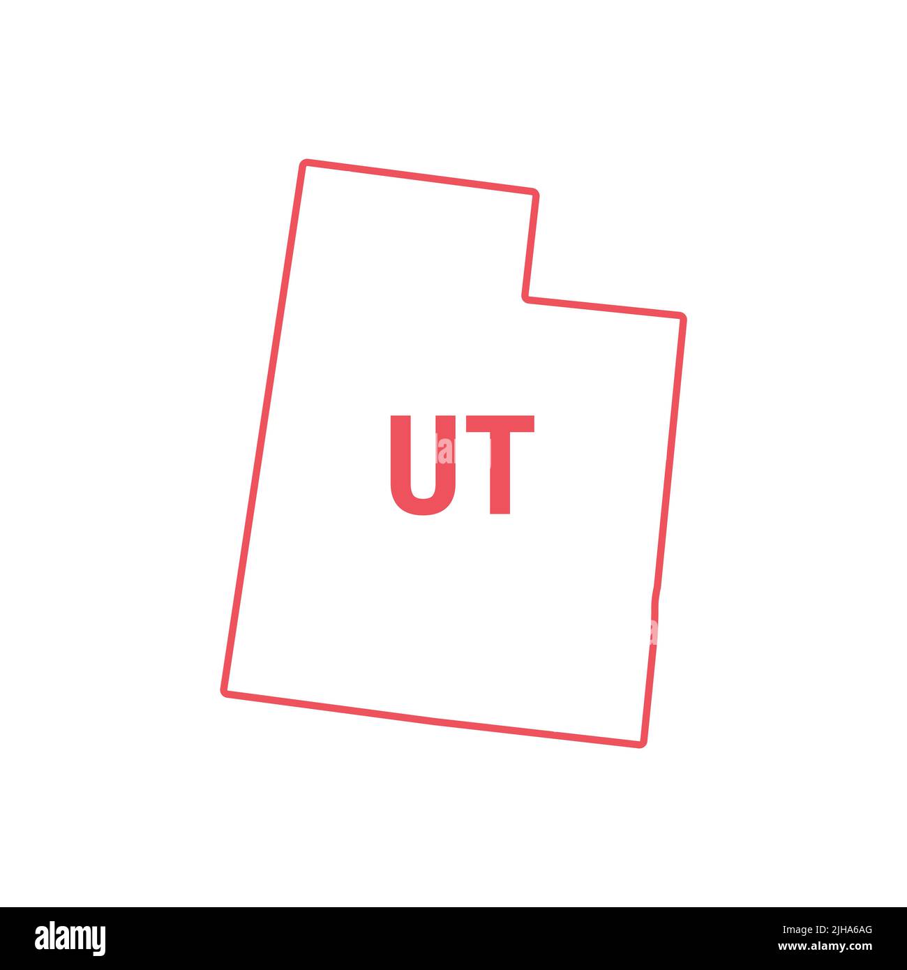 Utah US state map red outline border. illustration isolated on white ...