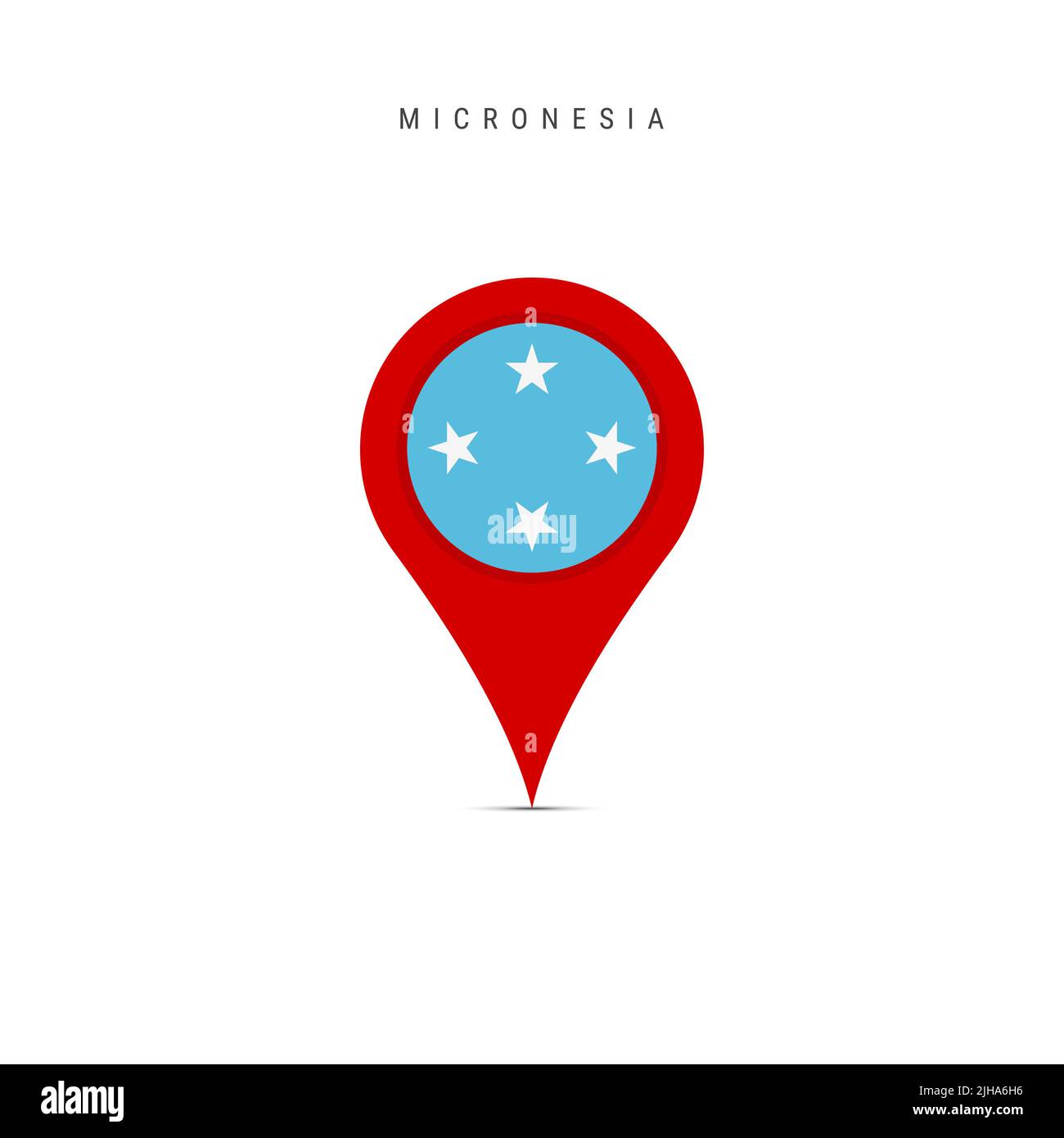 Teardrop map marker with flag of Micronesia. Micronesian flag inserted ...
