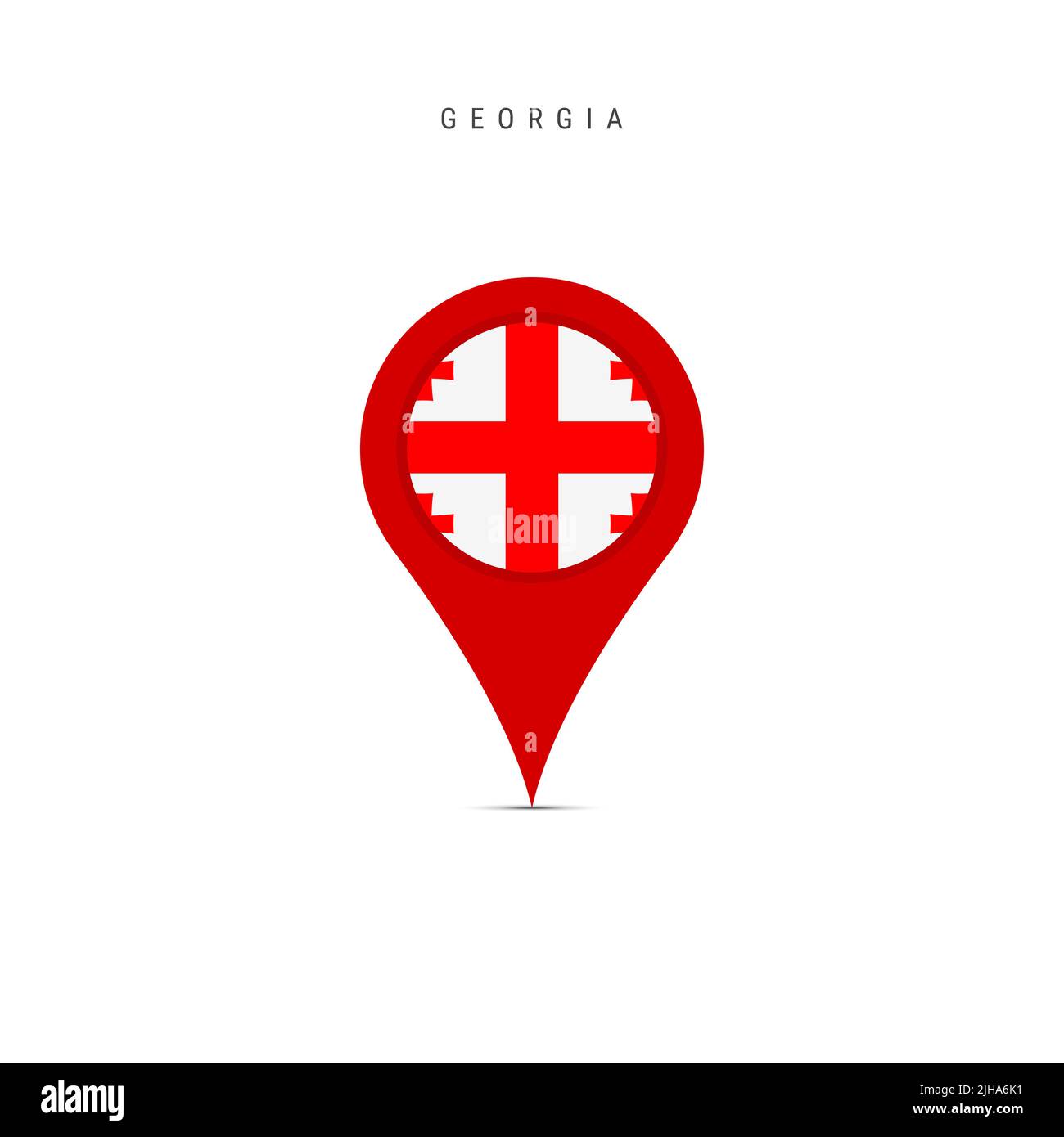Teardrop map marker with flag of Georgia. Georgian flag inserted in the ...
