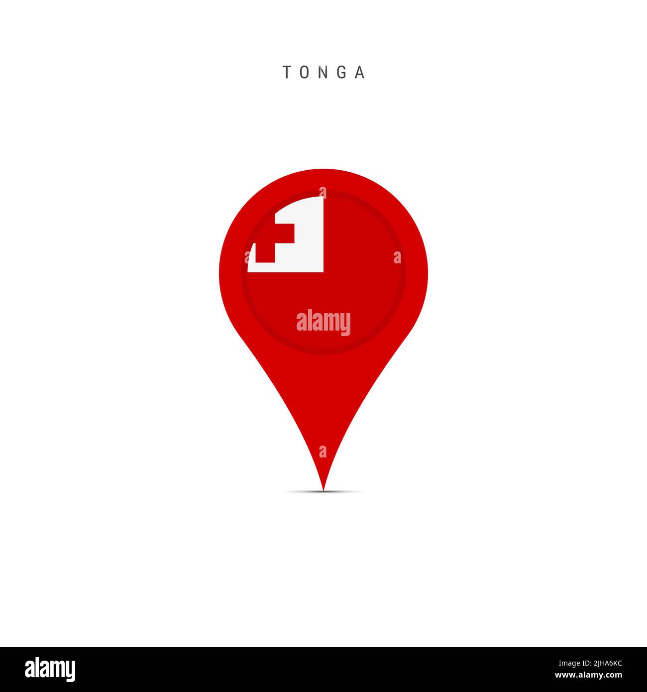 Teardrop map marker with flag of Tonga. Tongan flag inserted in the ...