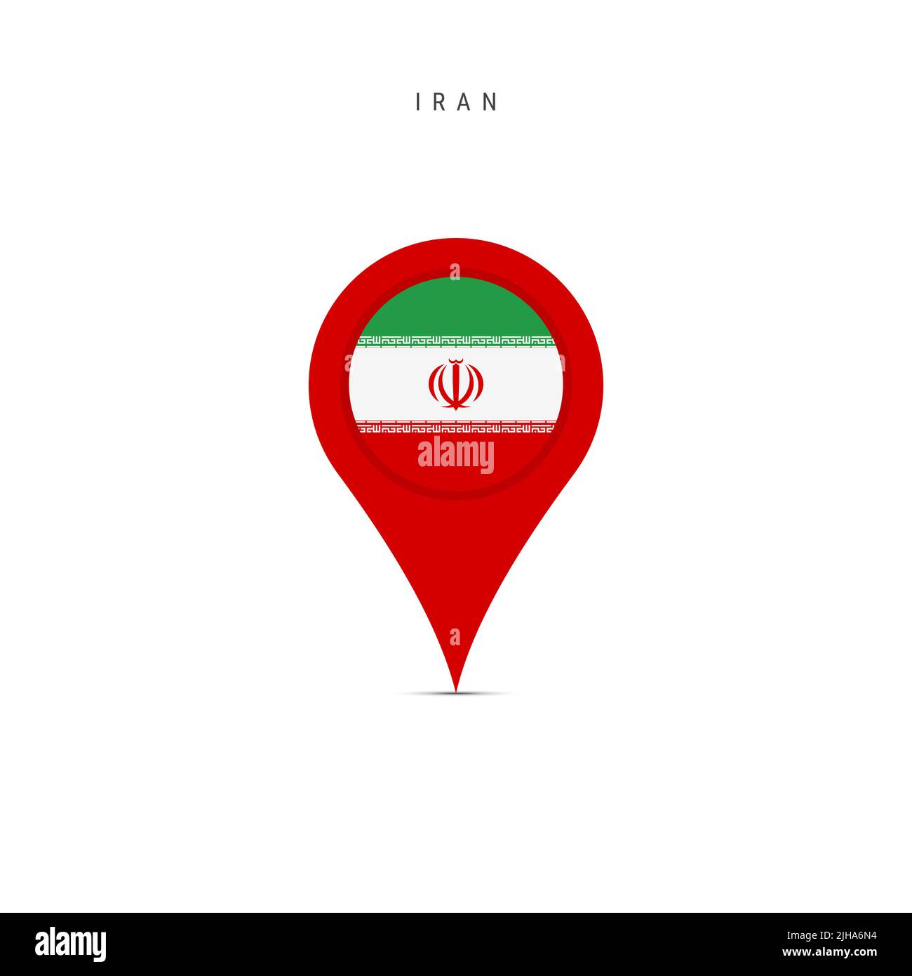 Teardrop map marker with flag of Iran. Iranian flag inserted in the ...