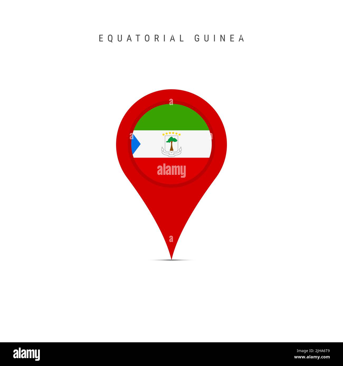 Teardrop map marker with flag of Equatorial Guinea. Republic of ...