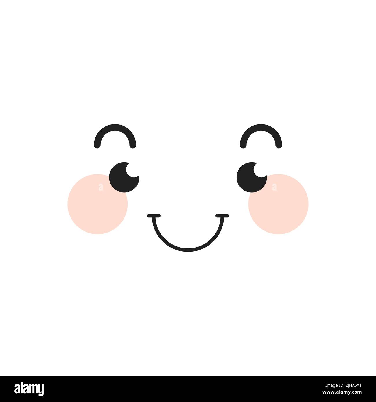 Ruddy kawaii face, cute kawaii avatar, mascot icon. Flat illustration ...