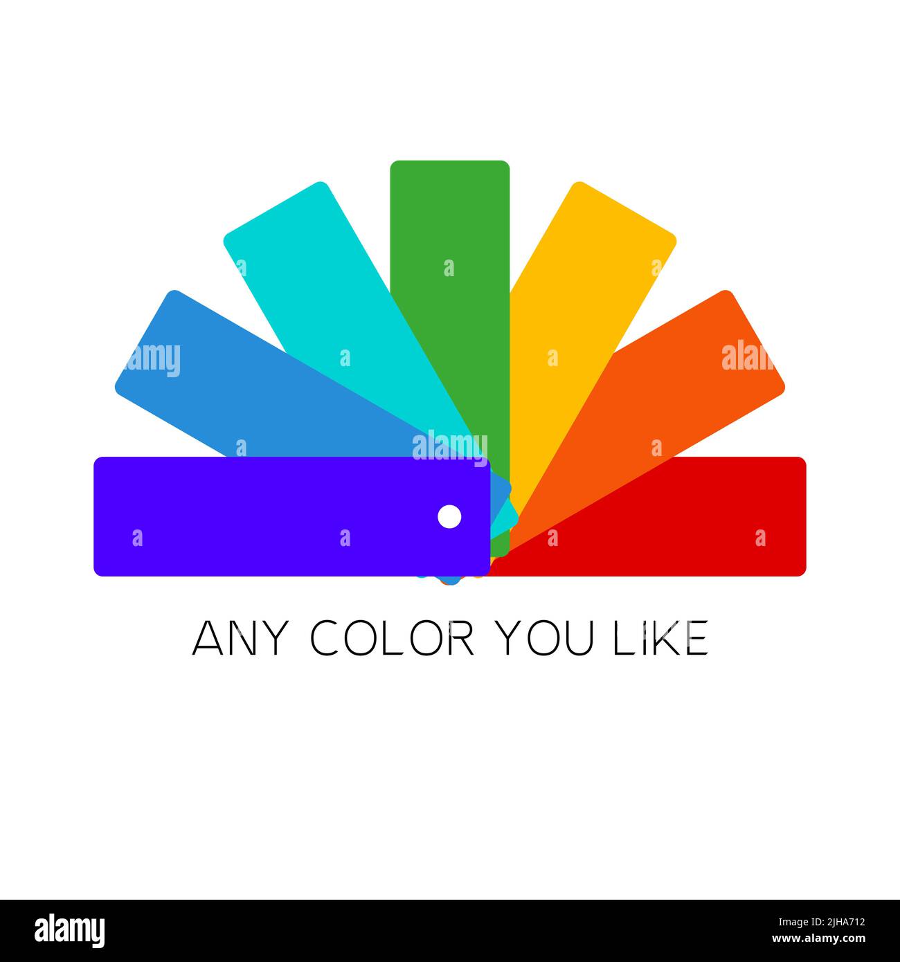 Color palette fan. Emblem template. Any color you like slogan. Flat ...