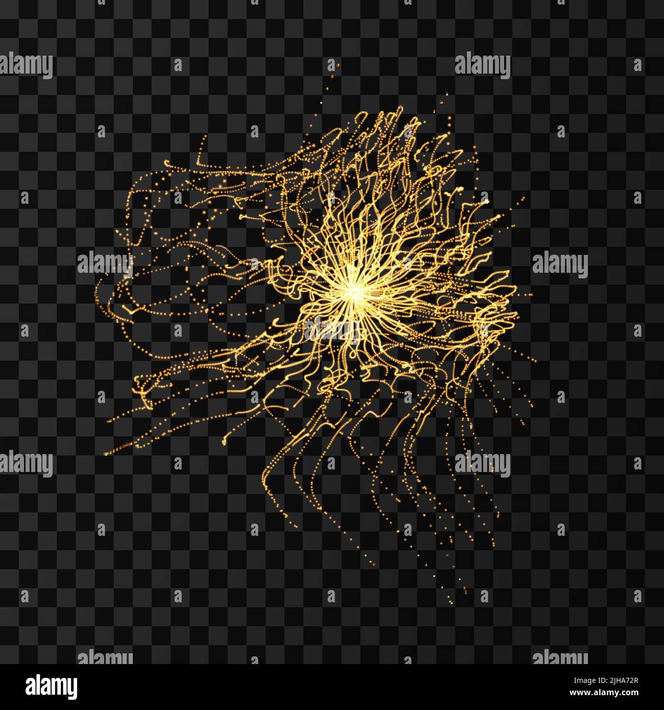 Array with dynamic particles. 3d futuristic technology style. Abstract background. Vector ...