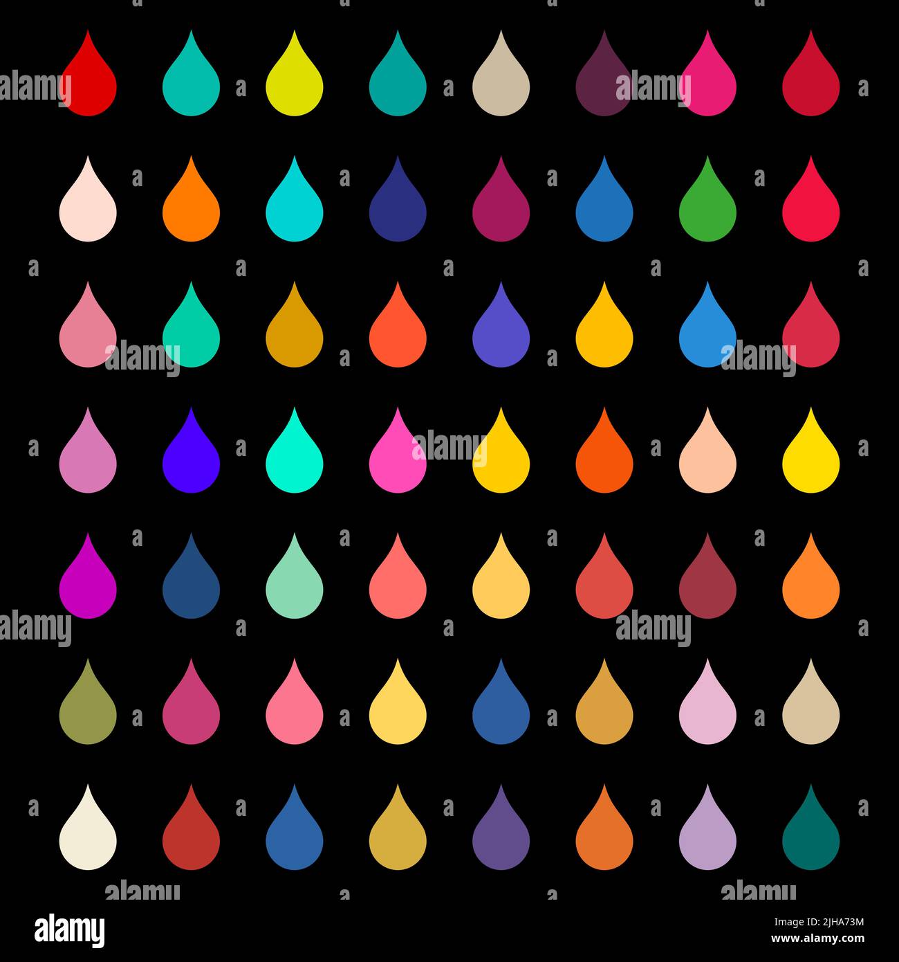 Color palette of 64 different colors. Color examples in the form of ...