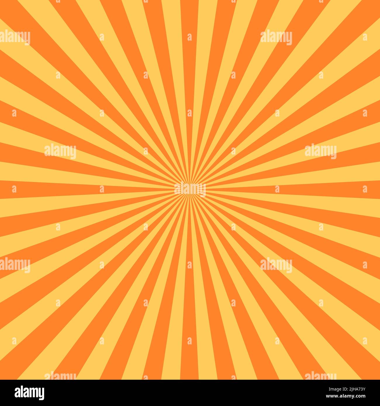 Orange sunburst radial concentric rays pattern. Summer banner ...