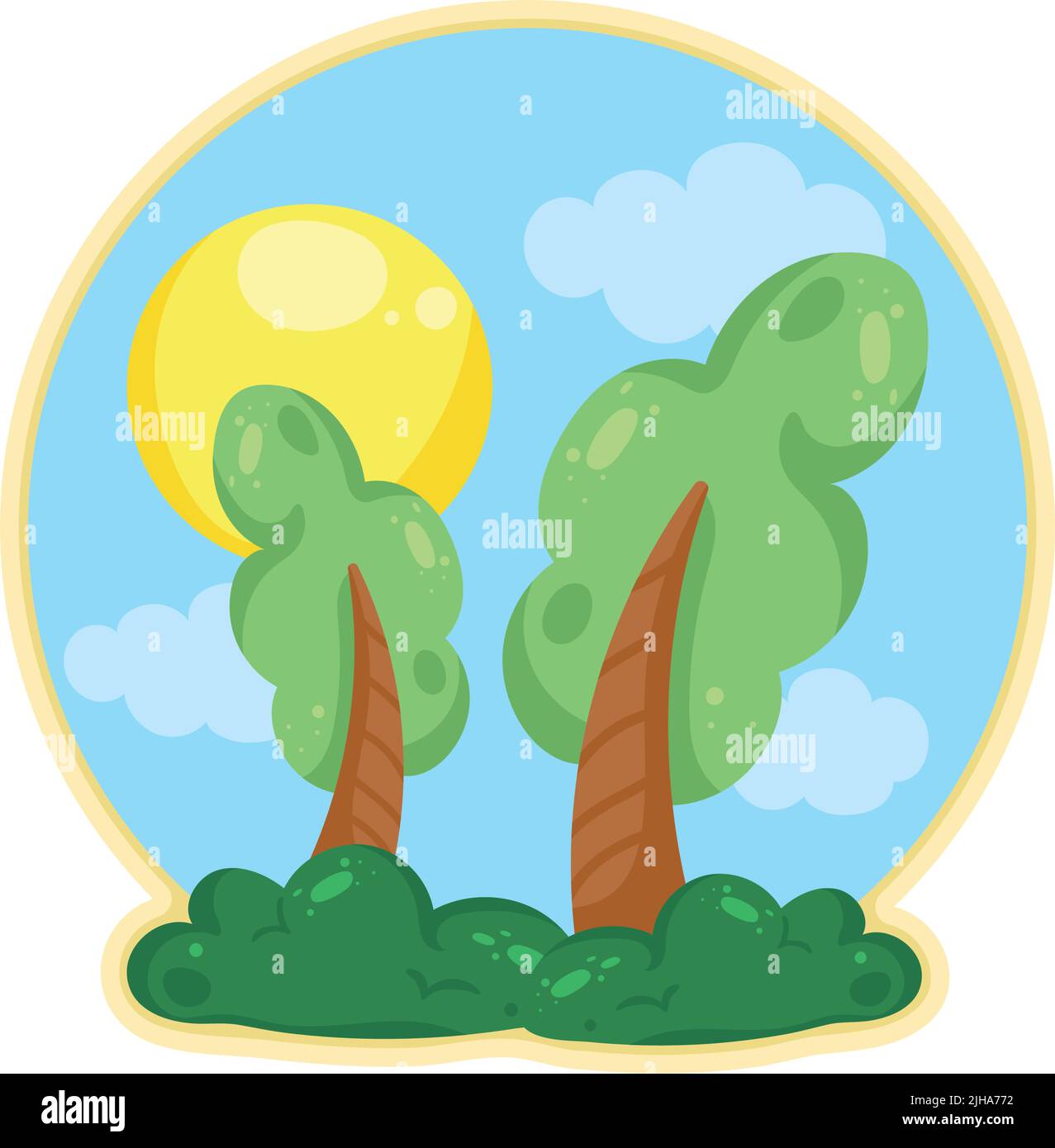 forest landscape adventure badge icon Stock Vector Image & Art - Alamy