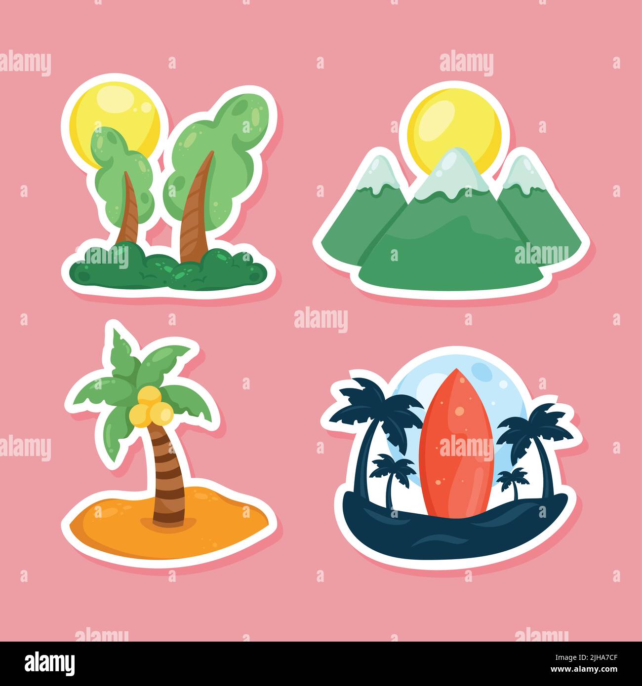 adventure badges set four icons Stock Vector Image & Art - Alamy