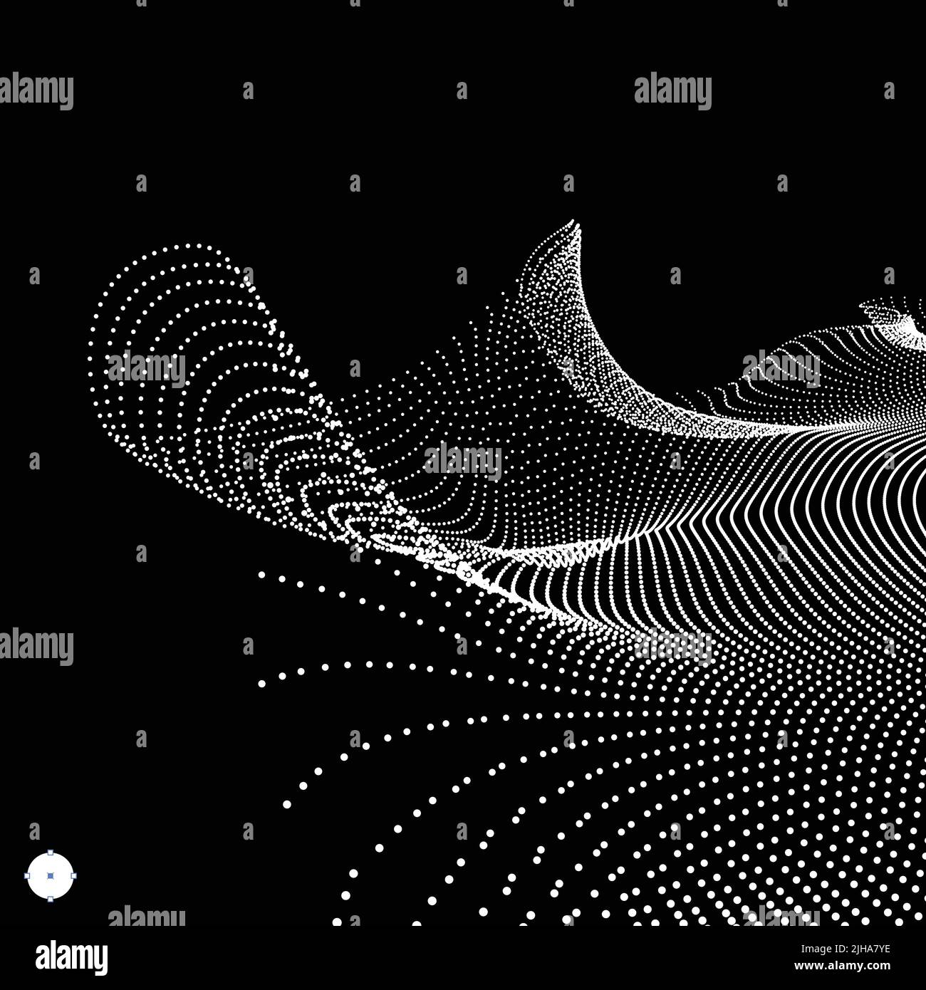 Array with Dynamic Particles. 3D Technology Style. Abstract Background. Vector Illustration ...
