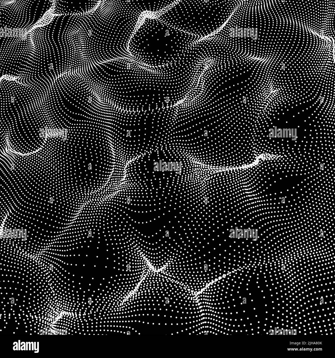 Array with Dynamic Particles. 3d Futuristic technology style. Abstract Background. Texture ...